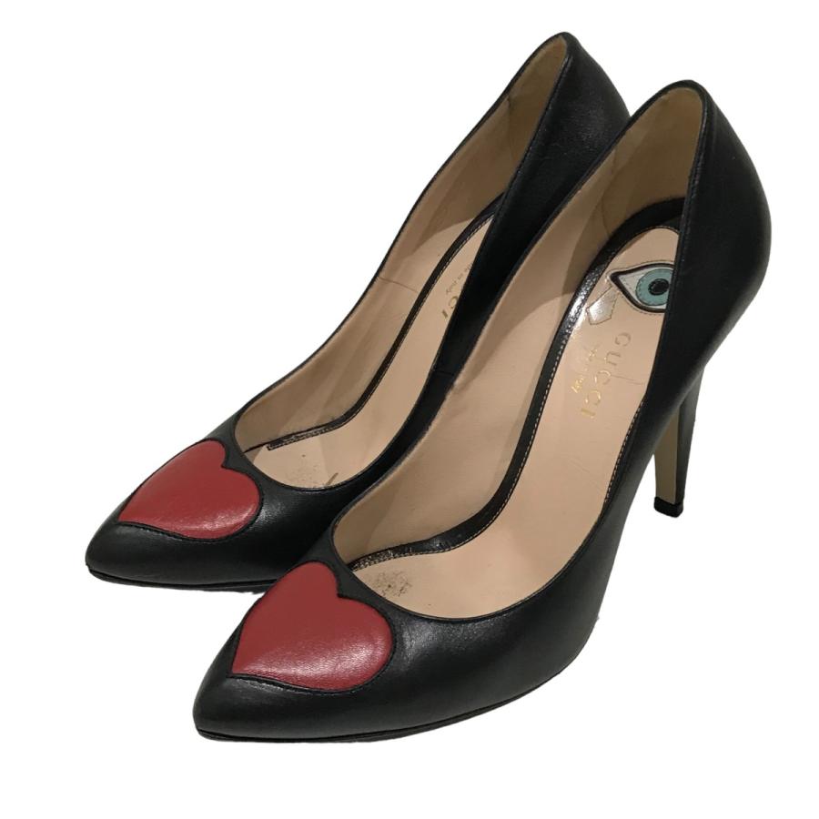 GUCCI 【値下げ】GUCCI ハートステッチパンプス ブラック サイズ：37 (EC) : カインドオルYahoo!店 - 通販 - Yahoo!ショッピング