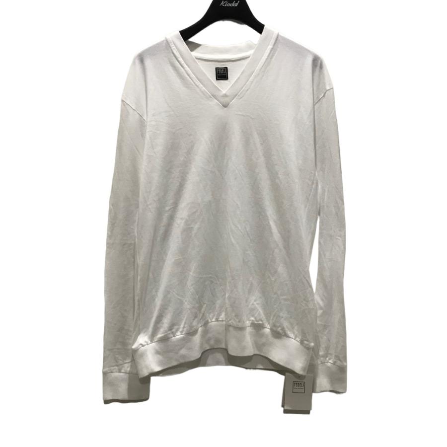 FEDELI フェデリ Vネックカットソー ホワイト サイズ：XS : カインドオルYahoo!店 - 通販 - Yahoo!ショッピング