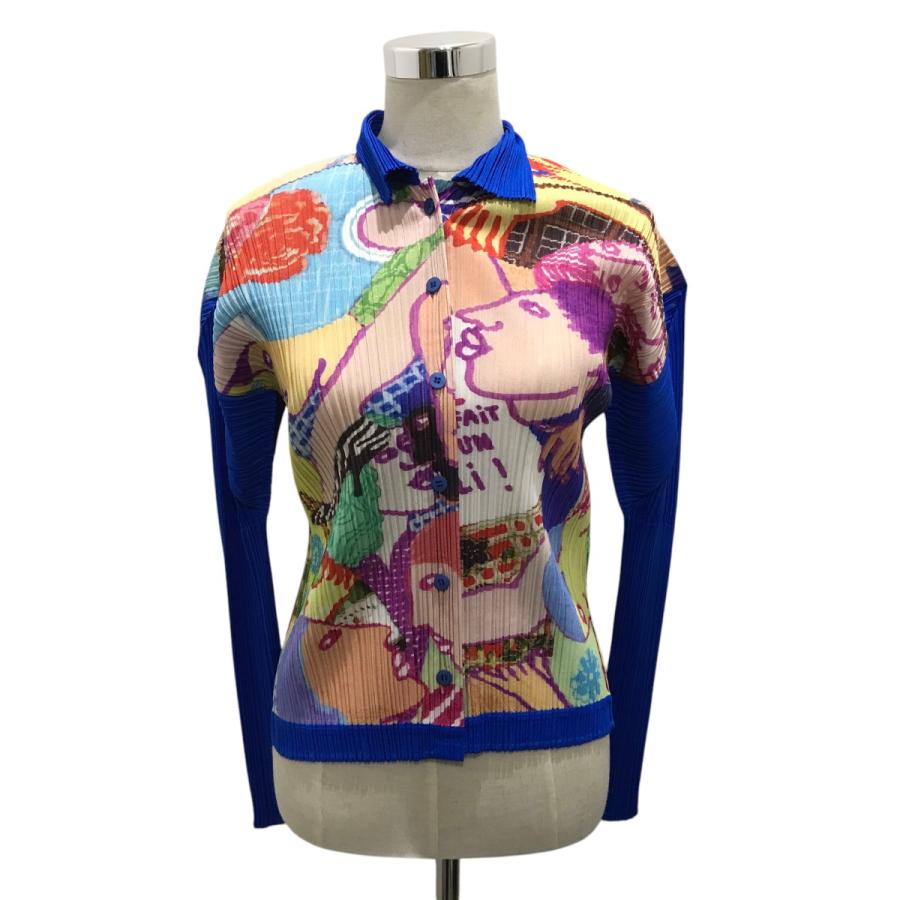 PLEATS PLEASE 【値下げ】PLEATS 総柄シャツ PP12-JJ221 ブルー サイズ：4 (銀座店) : カインドオルYahoo!店 - 通販 - Yahoo!ショッピング