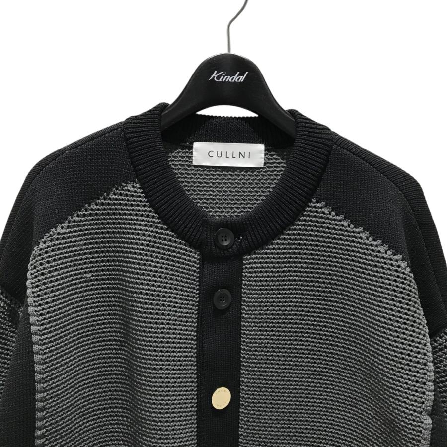 CULLNI クルニ 25SS 【Bi Color Collarless Mesh Knit Jacket】 カラーレスメッシュニットジャケット 25 : カインドオルYahoo!店 - 通販 ...