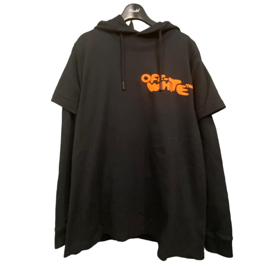off white オフホワイト OFFWHITE Tシャツドッキングプリントパーカー ブラック サイズ：XXS : カインドオルYahoo!店 - 通販 - Yahoo!ショッピング