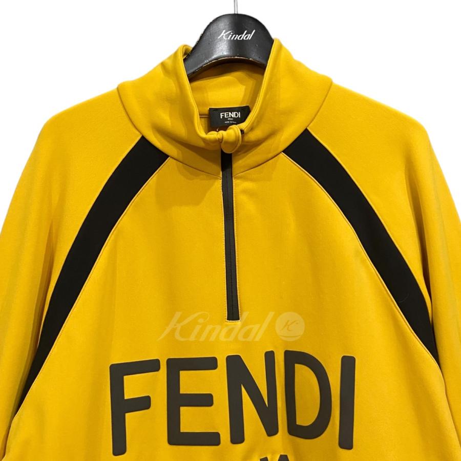 FENDI フェンディ ハーフジップロゴジャージ イエロー サイズ:L FENDI フェンディ ハーフジップロゴジャージ イエロー サイズ:L