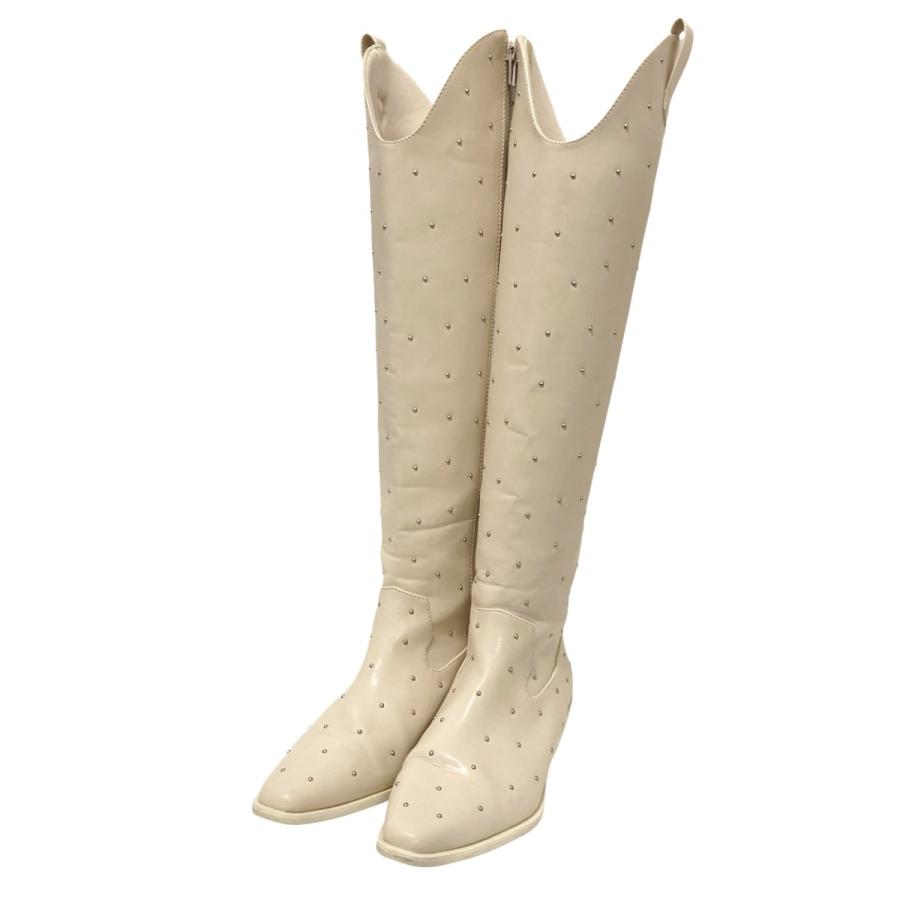 アメリ AMERI サイドジップスタッズブーツ ベージュ サイズ：S : 8045000947896 : カインドオルYahoo!店 - 通販 - Yahoo!ショッピング