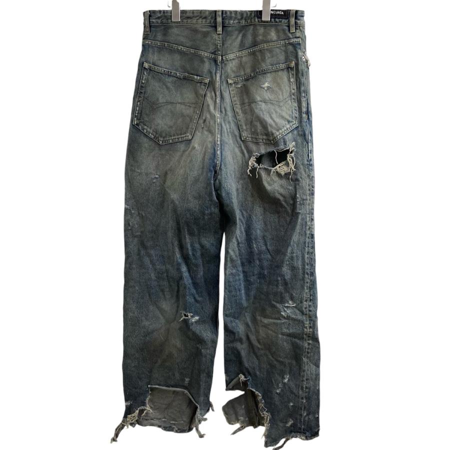 BALENCIAGA バレンシアガ 23SS ダメージ加工バギーデニムパンツ BALENCIAGA バレンシアガ 23SS ダメージ加工バギーデニムパンツ