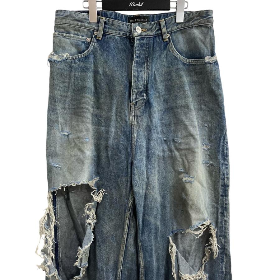 BALENCIAGA バレンシアガ 23SS ダメージ加工バギーデニムパンツ BALENCIAGA バレンシアガ 23SS ダメージ加工バギーデニムパンツ