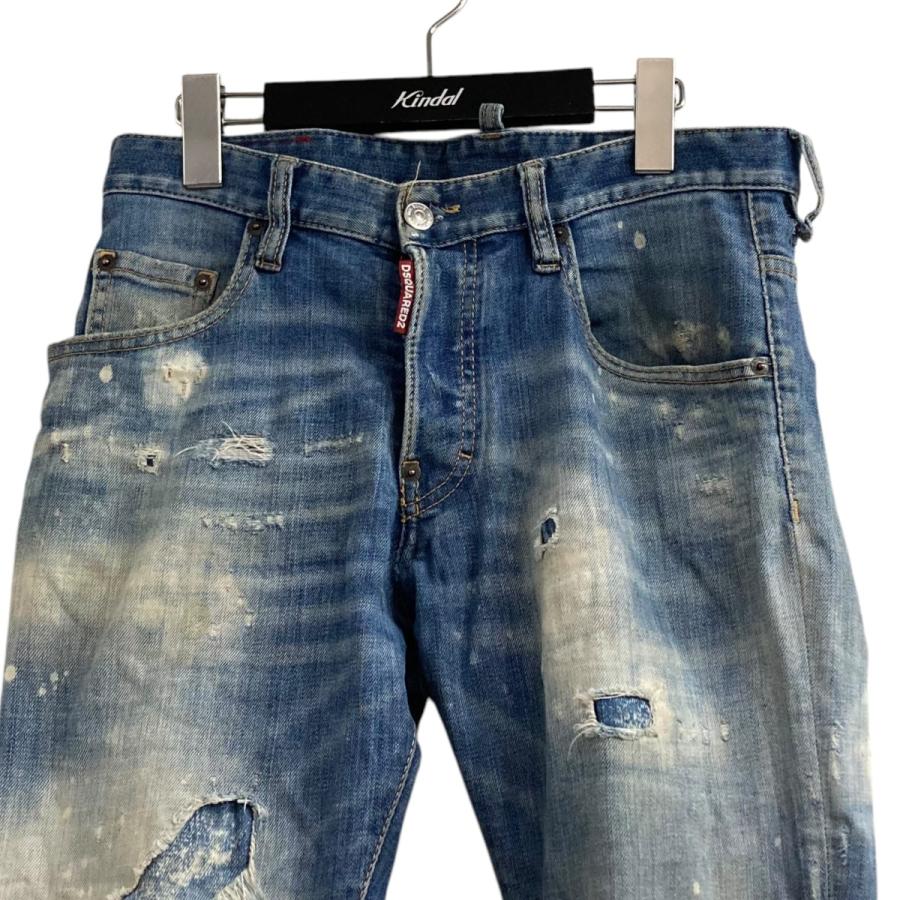 DSQUARED2 【値下げ】DSQUARED2 無地 ダメージ加工デニムパンツ ブルー サイズ：44 (EC) : カインドオルYahoo!店 - 通販 - Yahoo!ショッピング