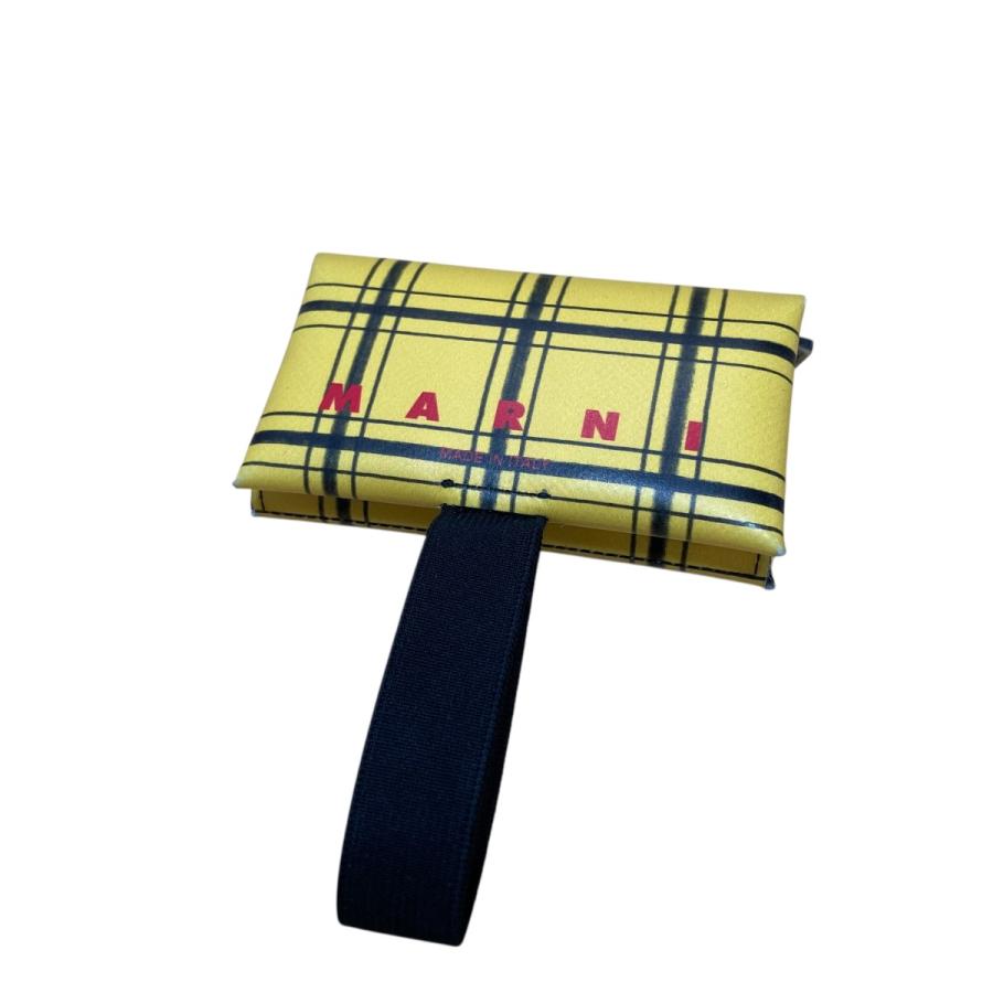 MARNI マルニ チェック3つ折り財布 イエロー サイズ：- : カインドオルYahoo!店 - 通販 - Yahoo!ショッピング