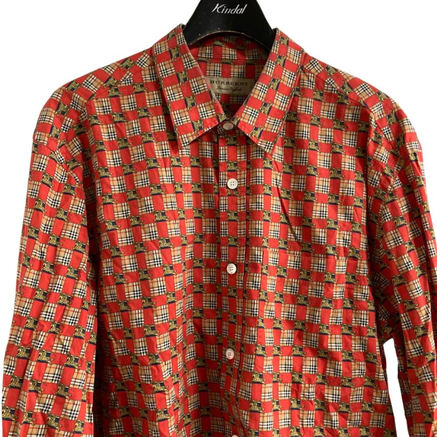 BURBERRY バーバリーロンドン LONDON コットンシャツ レッド サイズ：XL : カインドオルYahoo!店 - 通販 - Yahoo!ショッピング