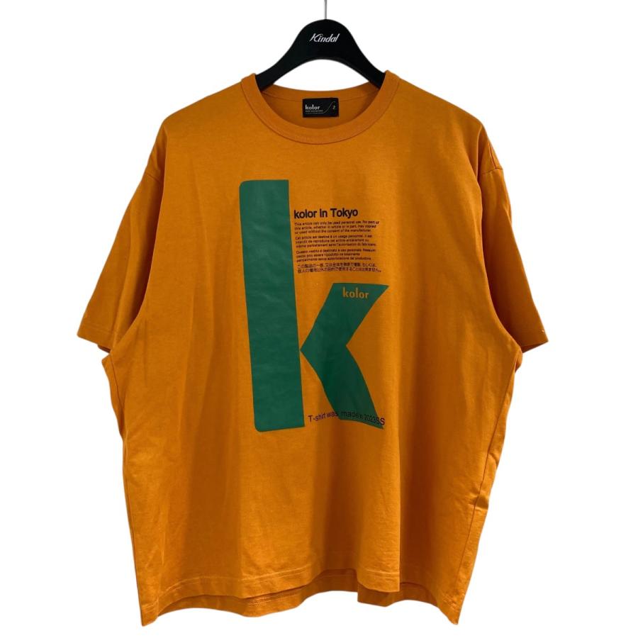 Color カラー KOLOR 半袖プリントTシャツ オレンジ×グリーン サイズ：2 : カインドオルYahoo!店 - 通販 - Yahoo!ショッピング
