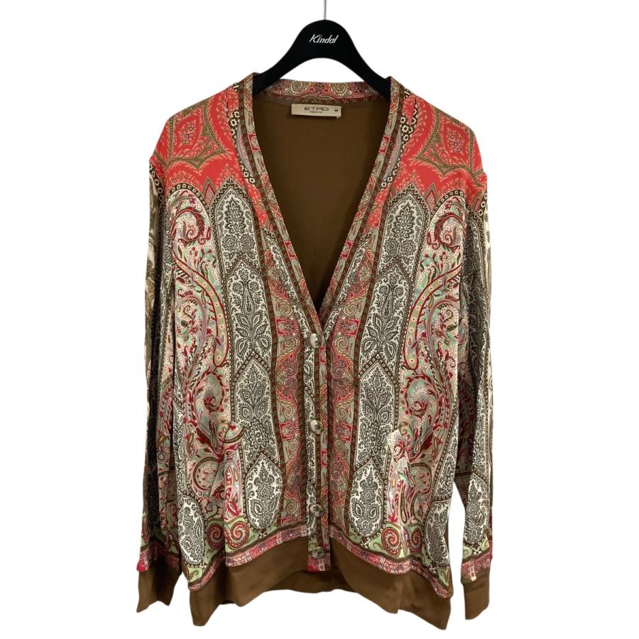 ETRO エトロ ペイズリーノーカラージャケット オレンジ×ブラウン サイズ：48 : カインドオルYahoo!店 - 通販 - Yahoo!ショッピング