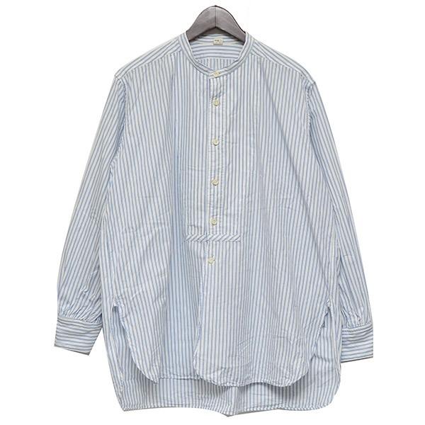 45R 【値下げ】45R 180番三子の908ビッグーグーシャツ バンドカラーストライプシャツ ブルー×ホワイト サイズ：3 (三軒茶屋店) : カインドオルYahoo!店 - 通販 ...