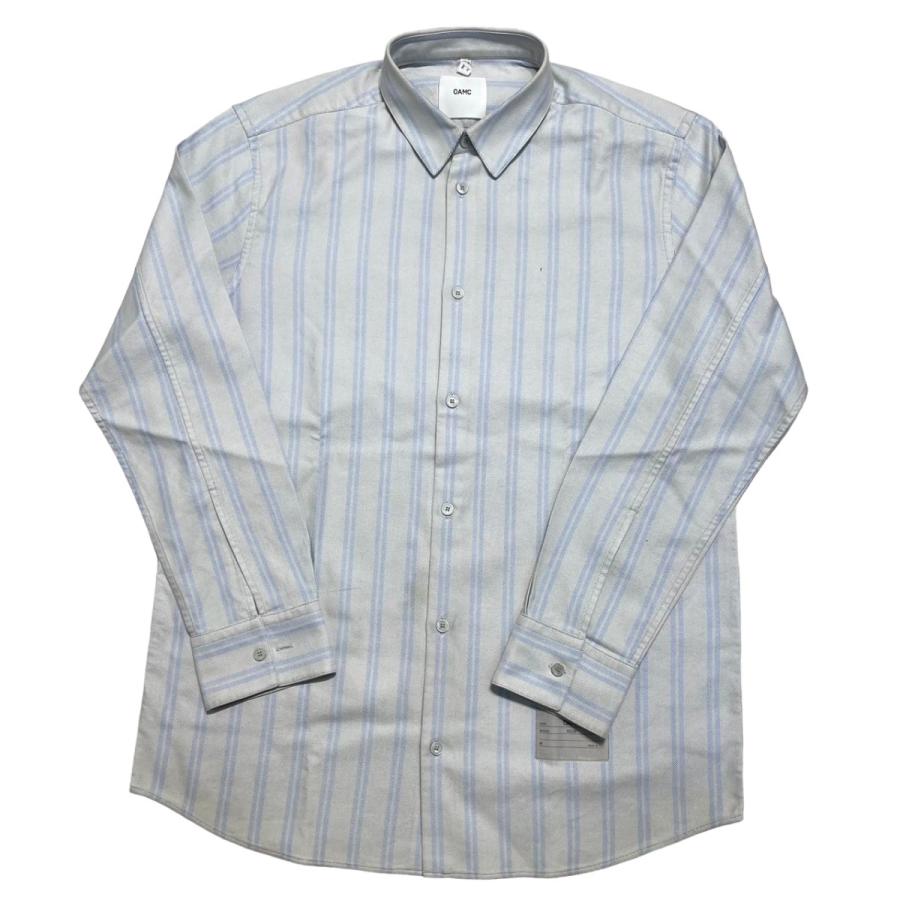 オーエーエムシー OAMC (OVER ALL MASTER CLOTH) 2020SS Salv Shirt コットンポプリンストライプ ...
