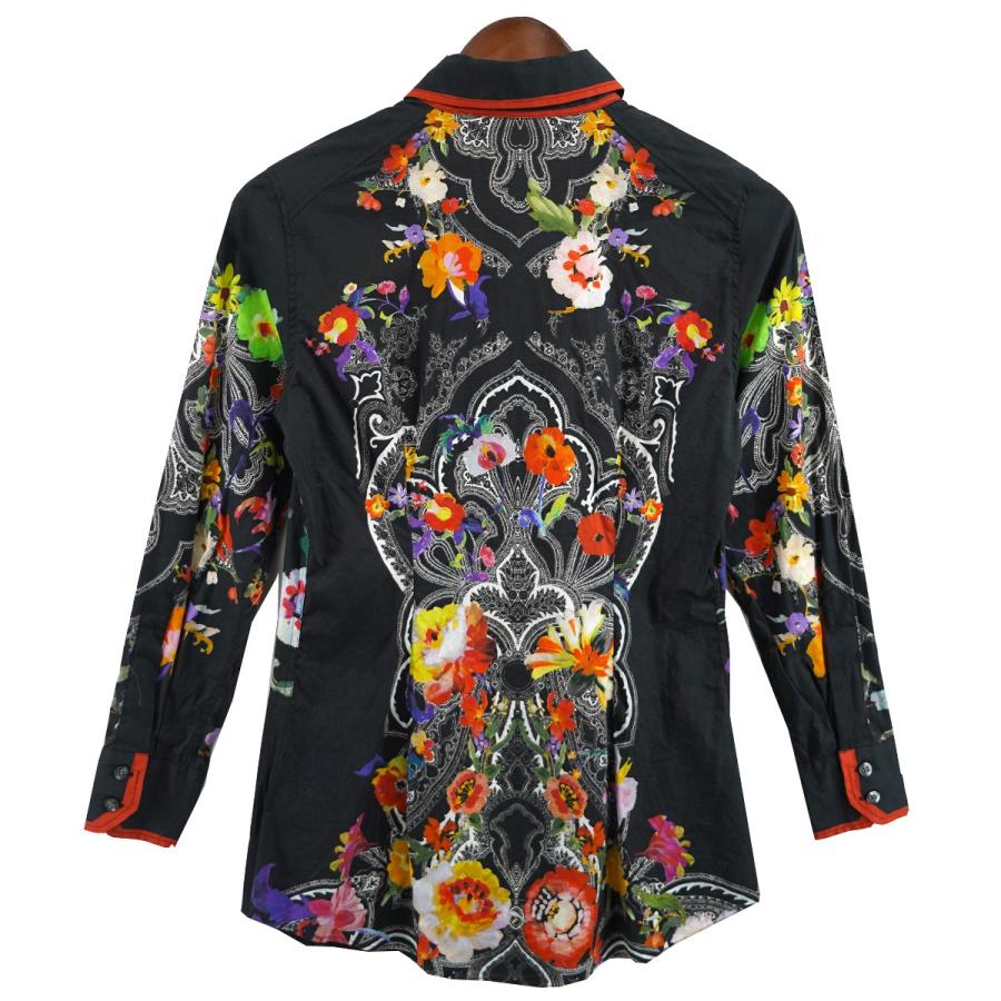 ETRO エトロ フラワー フローラルシャツ ブラック サイズ：38 : カインドオルYahoo!店 - 通販 - Yahoo!ショッピング