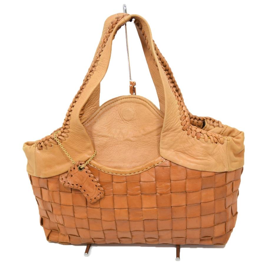 robita ロビタ レザー編込みトートバッグ ブラウン サイズ：- : カインドオルYahoo!店 - 通販 - Yahoo!ショッピング