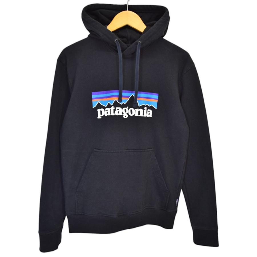 patagonia パタゴニア Patagonia P-6 LOGO UPRISAL HOODY ロゴプリント プルオーバーパーカー 39539 ブラック サイズ：XS : カインドオル ...