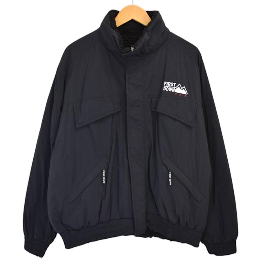 FIRST DOWN ファーストダウン リバーシブルボアジャケット ブラック サイズ：M : カインドオルYahoo!店 - 通販 - Yahoo!ショッピング