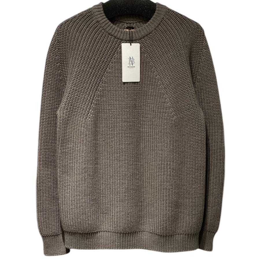 BATONER バトナー SIGNATURE CREW NECKシグネチャー定番ラグランローゲージニットセーター グレージュ サイズ：2 : カインドオルYahoo!店 - 通販 ...