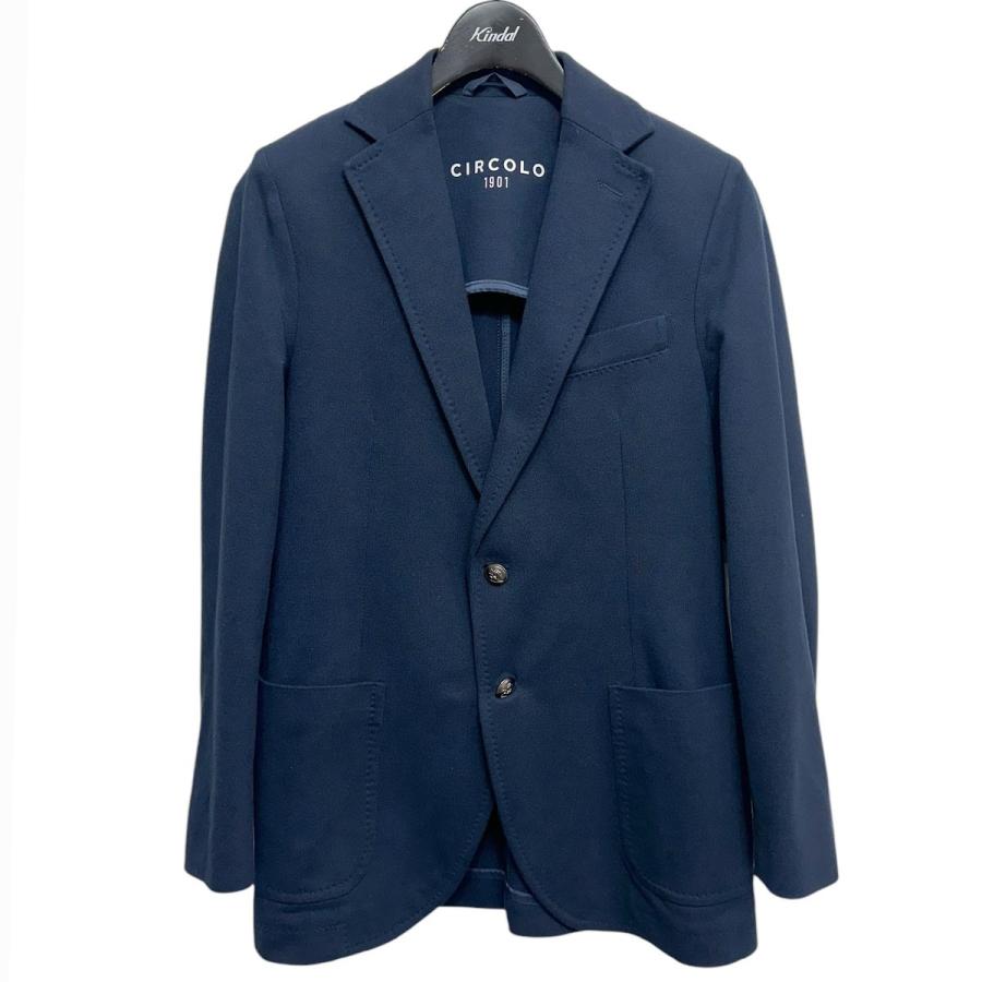 CIRCOLO 1901 チルコロ Circolo ピケ ストレッチジャージー テーラードジャケット CN3800／3104-380001 ネイビー サイズ：44 : カインドオルYahoo ...