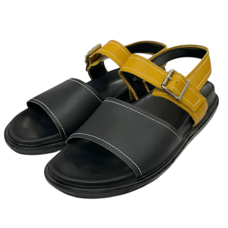 MARNI マルニ アンクルストラップサンダル ブラック×イエロー サイズ：42 : カインドオルYahoo!店 - 通販 - Yahoo!ショッピング