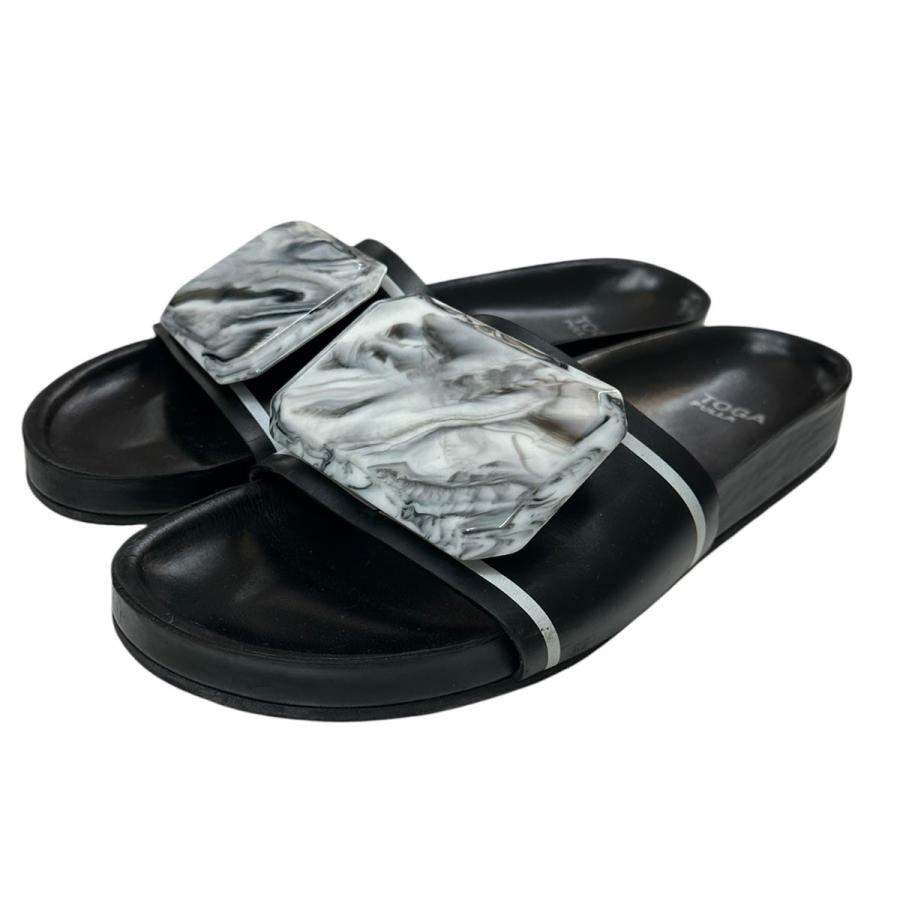 TOGA PULLA トーガプルラ STONE SANDAL ブラック サイズ：40 : カインドオルYahoo!店 - 通販 - Yahoo!ショッピング