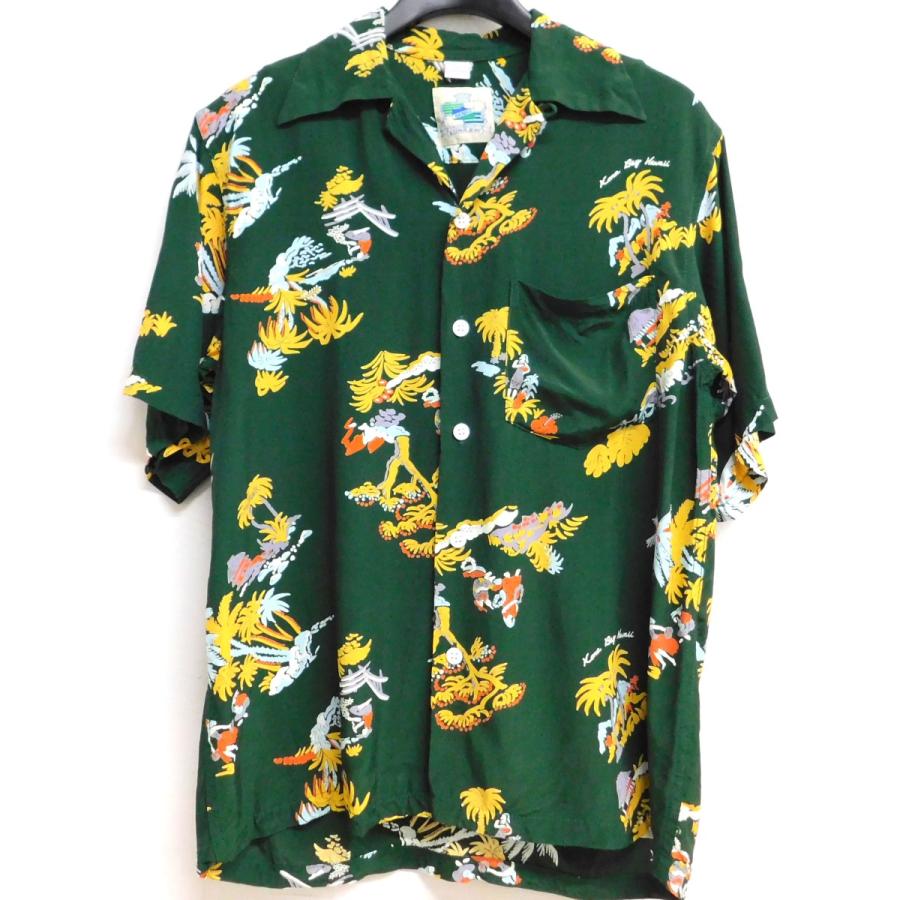 KONA BAY HAWAII コナベイハワイ Kona Bay Hawaii アロハシャツ グリーン サイズ：XS : カインドオルYahoo!店 - 通販 - Yahoo!ショッピング
