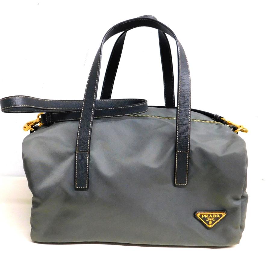 PRADA プラダ 2WAY ミニボストンバッグ グレー : カインドオルYahoo!店 - 通販 - Yahoo!ショッピング