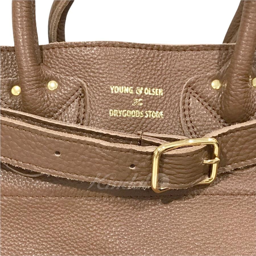 YOUNG&OLSEN The DRYGOODS STORE 【値下げ】YOUNG ＆ OLSEN × FRAMeWORK レザートートバッグ Leather Tote Bag ブラウン ...