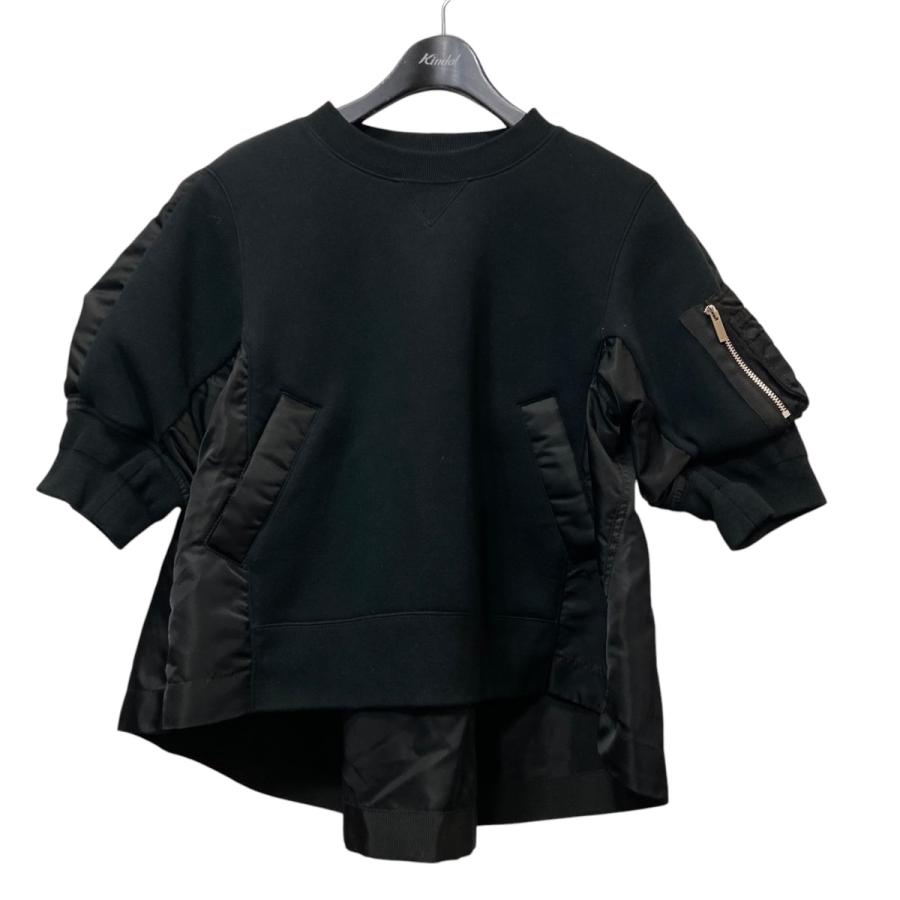 サカイ sacai 24AW SAMPLE品 Nylon Twill x Sponge Sweat Pullover 半袖スウェット ブラック : 8078000373204 : カインドオル ...