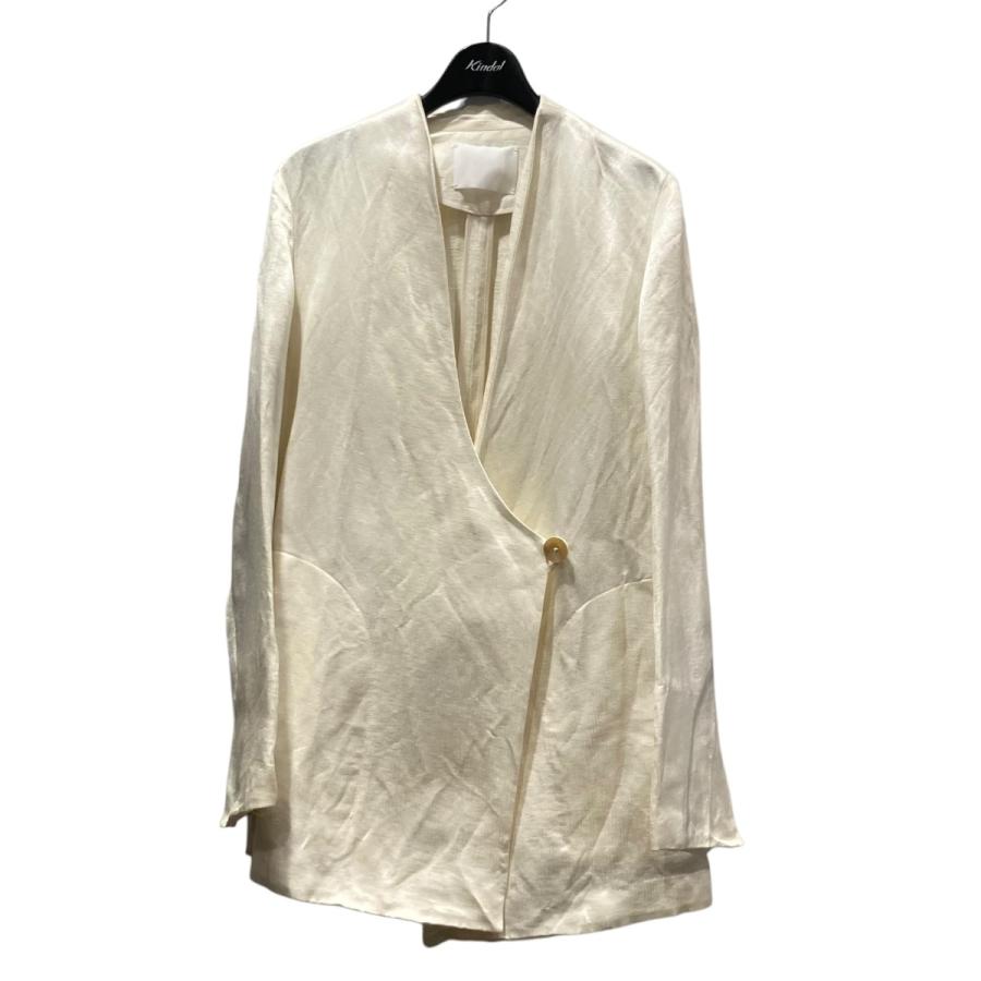 マメクロゴウチ mame kurogouchi 22SS Linen Silk Collarless Double Breasted Jacket ノ : カインドオルYahoo!店 - 通販 ...