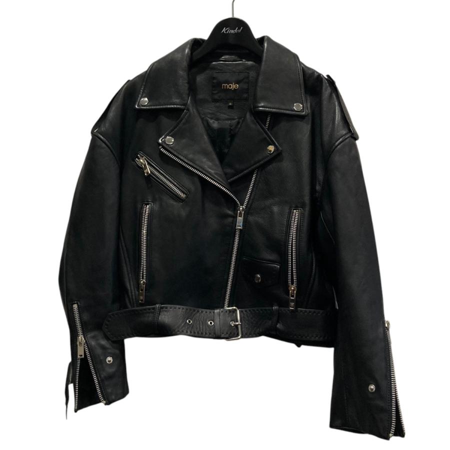 Maje マージュ maje レザーライダースジャケット ブラック サイズ：36 : カインドオルYahoo!店 - 通販 - Yahoo!ショッピング