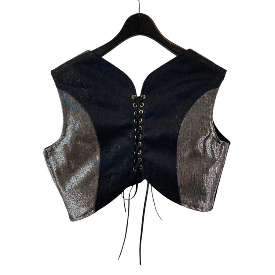 77circa 【値下げ】77circa luster bustier ベスト cc24ss 38 ブラック×シルバー サイズ：M (EC) : カインドオルYahoo!店 - 通販 ...