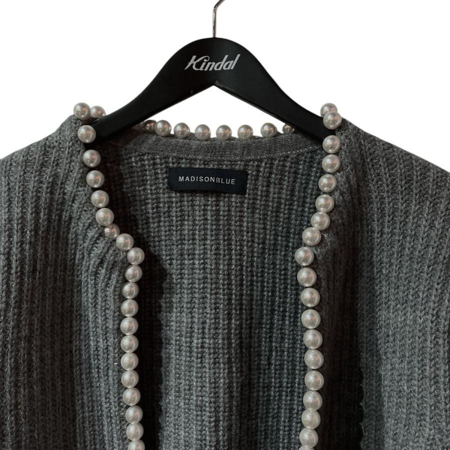MADISON BLUE（マディソンブルー） パールカーディガン ニットカーディガン MB224-8012 グレー サイズ：S : カインドオルYahoo!店 - 通販 - Yahoo!ショッピング
