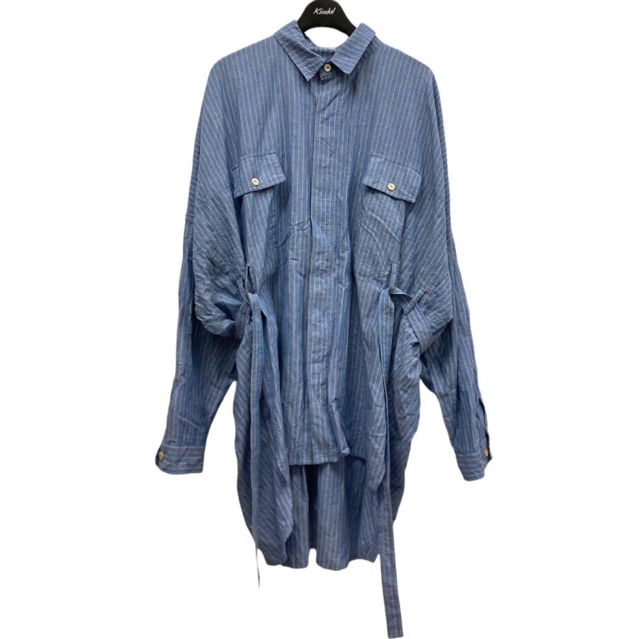 ESSAY 【値下げ】Essay 22SS「DRAPE SHIRT」リネン混ストライプドレープシャツ サックスブルー サイズ：2 (中目黒店) : カインドオルYahoo!店 - 通販 ...