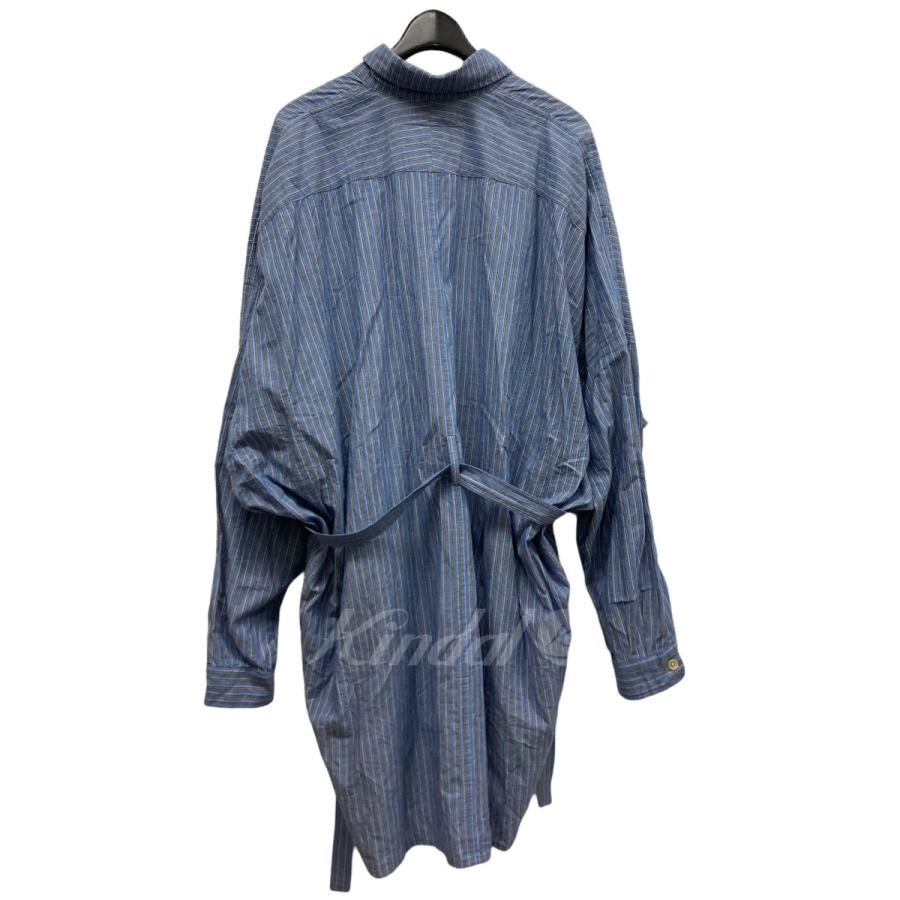 ESSAY 【値下げ】Essay 22SS「DRAPE SHIRT」リネン混ストライプドレープシャツ サックスブルー サイズ：2 (中目黒店) : カインドオルYahoo!店 - 通販 ...
