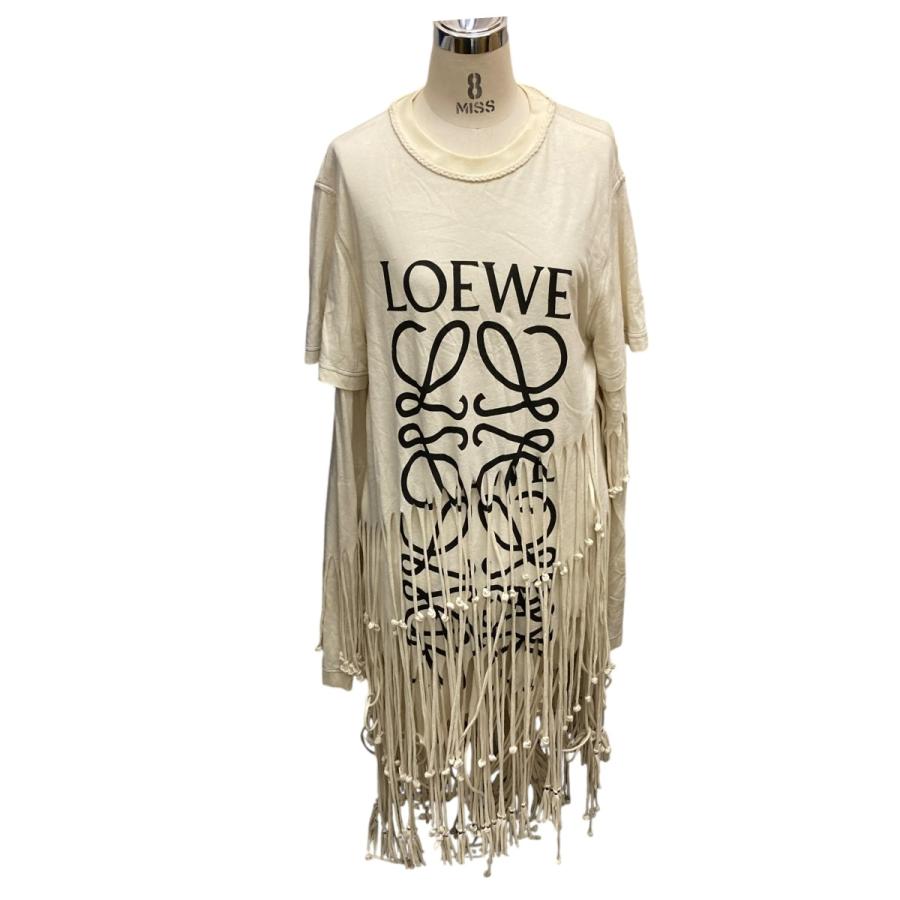 ロエベ LOEWE ロゴフリンジロングワンピース ホワイト サイズ：S : 8080000467043 : カインドオルYahoo!店 - 通販 - Yahoo!ショッピング