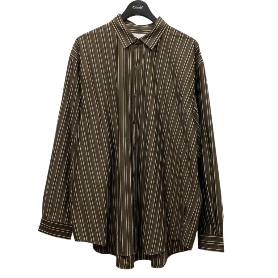 カネマサフィル KANEMASA PHIL． 46G Atmosphere Stripe Shirt ストライプシャツ KM24A-024CB ブラウ : 8080000538620 ...