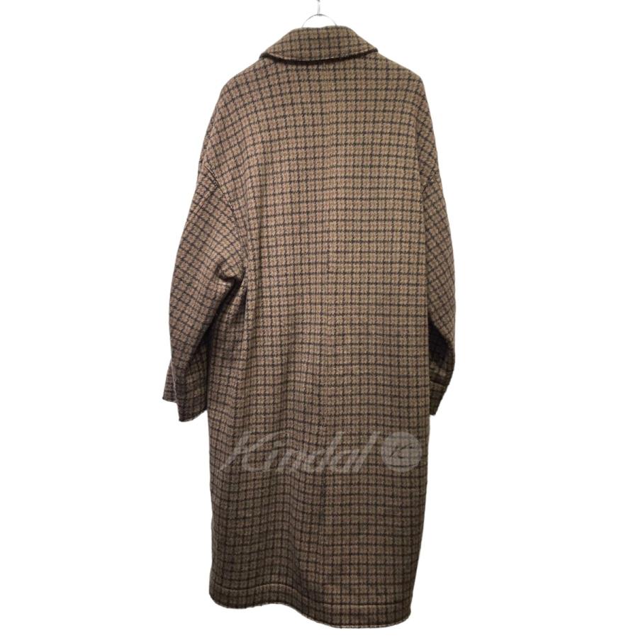 YOAK ヨーク YOKE DOUBLE JQUARD KNIT BAL COLLAR COAT チェックコート ブラウン サイズ：S : カインドオルYahoo!店 - 通販 - Yahoo ...