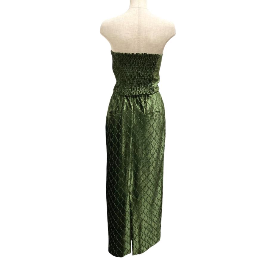アメリ AMERI GEOMETRIC VELOUR BUSTIERWITHSKIRT セットアップ 02320970270 グリーン サイズ：M/M : 8082000385532 ...