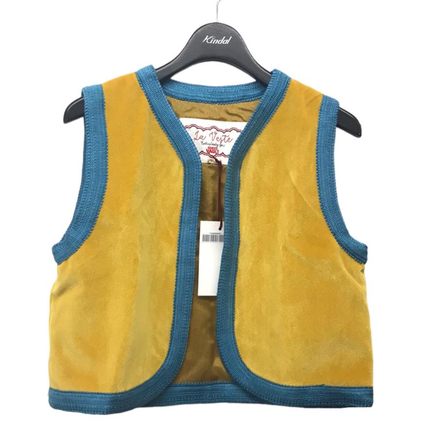 【値下げ】LA VESTE x GUCCI VAULT 「ELVIS VEST」エルヴィスベルベットベスト マスタード×ブルー サイズ：XS ...