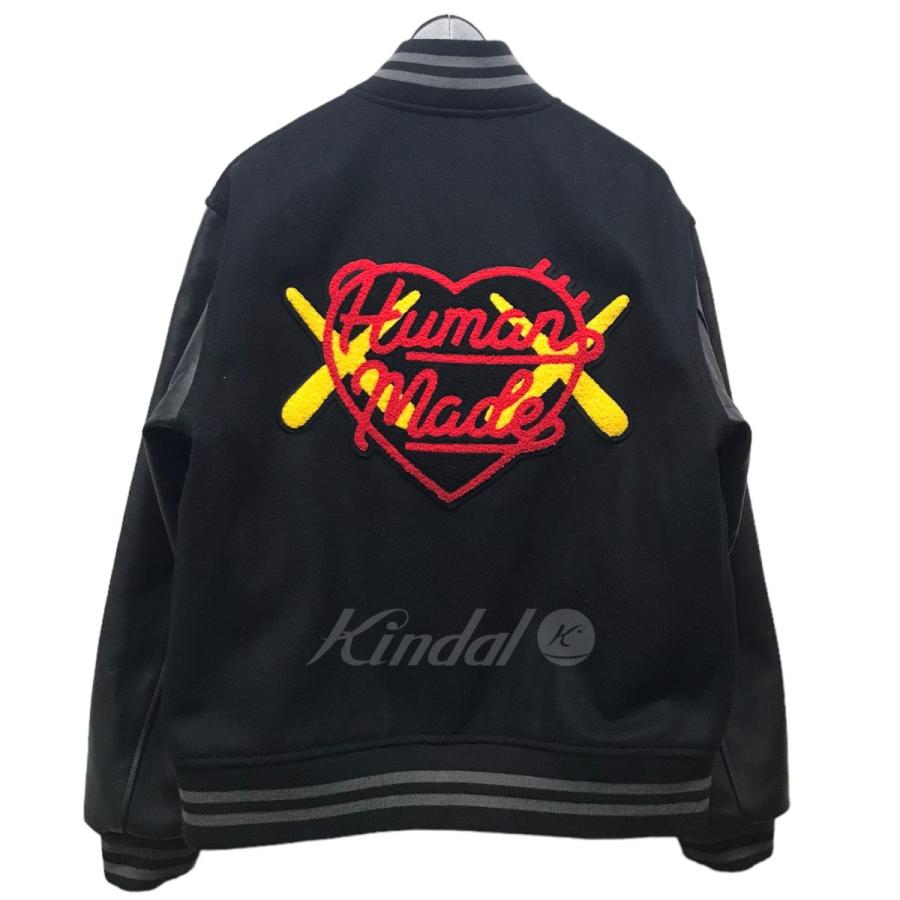【値下げ】HUMAN MADE×KAWS 「VARSITY JACKET #2」バーシティジャケット スタジャン ブラック サイズ：M ...