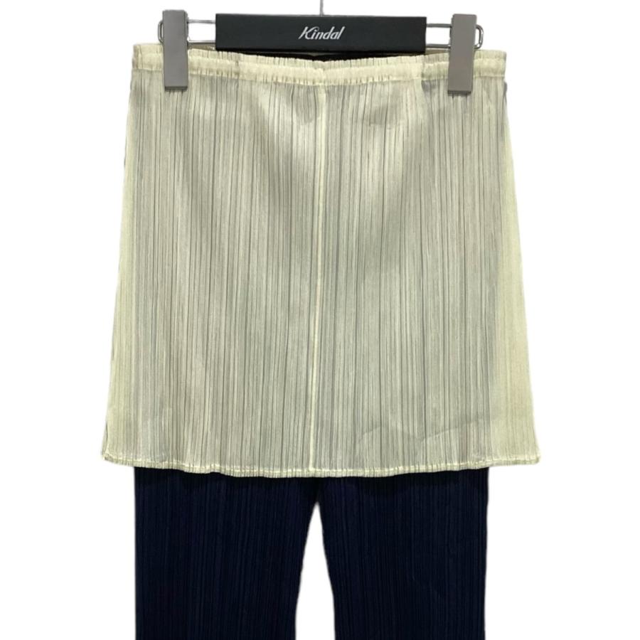 PLEATS PLEASE プリーツプリーズ レイヤードプリーツパンツ ネイビー×ホワイト サイズ：2 : カインドオルYahoo!店 - 通販 - Yahoo!ショッピング