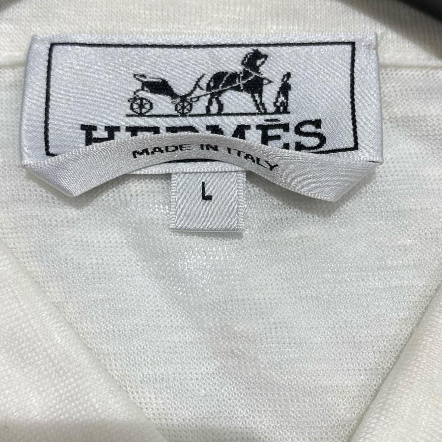 HERMES エルメス ポロシャツ アイボリー サイズ:L HERMES エルメス ポロシャツ アイボリー サイズ:L