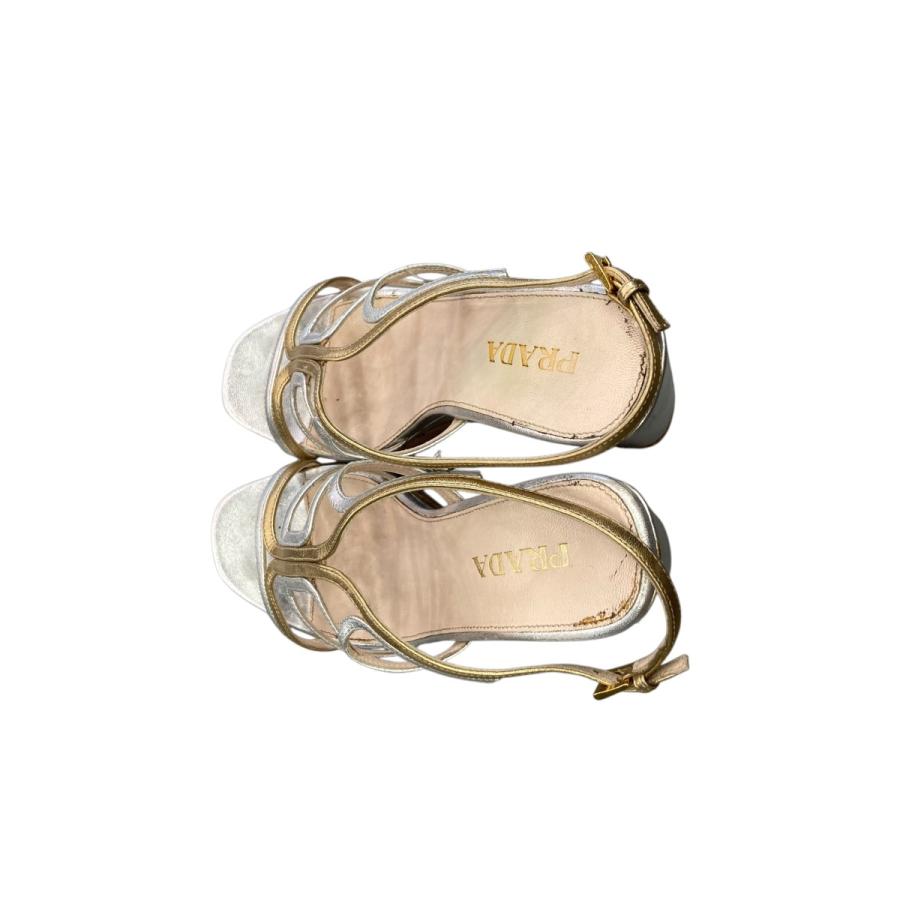 PRADA 【値下げ】PRADA サンダル シルバー サイズ：36 1/2 (EC) : カインドオルYahoo!店 - 通販 - Yahoo!ショッピング