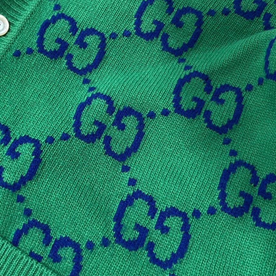 GUCCI グッチ 22SS GG柄カーディガン 674043 グリーン×ブルー サイズ：M : カインドオルYahoo!店 - 通販 - Yahoo!ショッピング