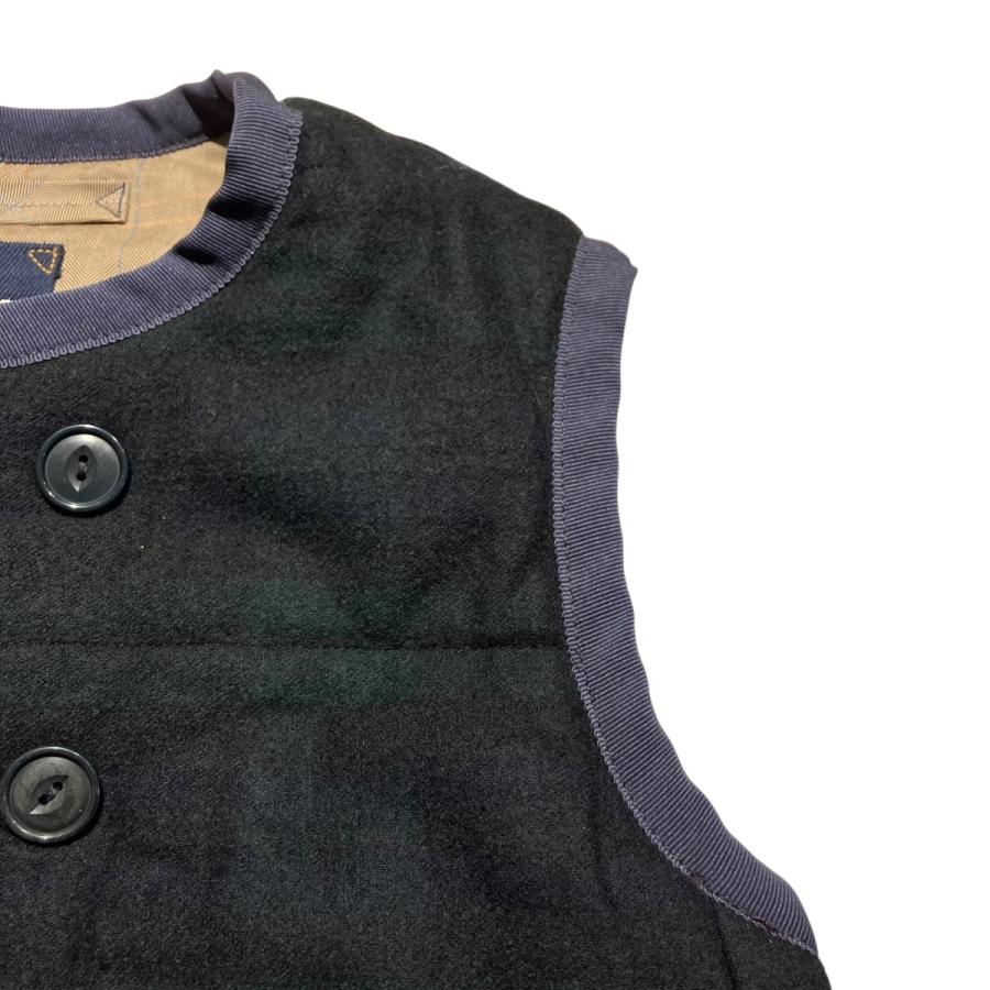 45R フォーティファイブアール ジャージフラノのリバーシブルキルトベスト 70710052 カーキ サイズ：1 : カインドオルYahoo!店 - 通販 - Yahoo!ショッピング