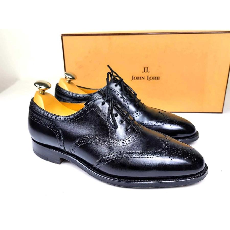 ★超レア・着用感少ない極上品★ ジョンロブ マーシャル MARSHALL ブラック 8695ラスト サイズ5.5E トゥをラバー補強済み ...