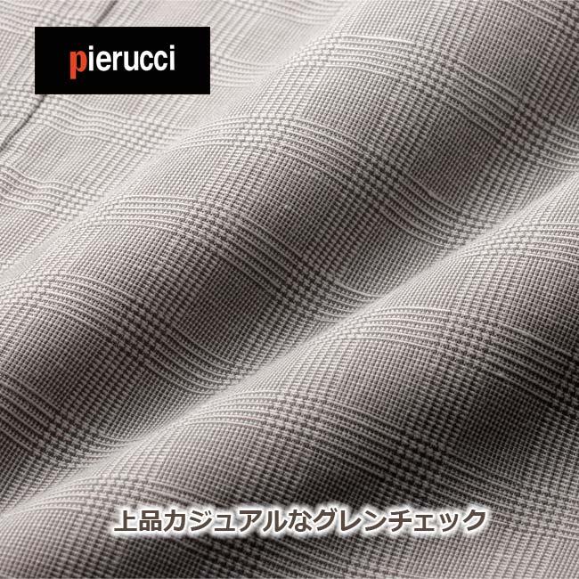 pierucci 【送料無料】Pierucci ピエルッチ 麻混 グレンチェック ジャケット GV-061 グレー系 ボタン 二つボタン 上着 M L LL お洒落 お出かけ 肩パッド有 ...