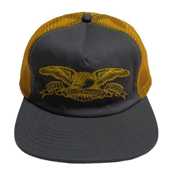 ANTIHERO ANTI HERO BASIC EAGLE MESH CAP アンタイヒーロ アンチヒーロー ベーシック イーグル メッシュキャップ グレー・ゴールド : KINGKONG ...