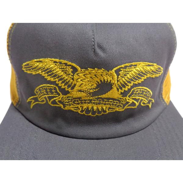 ANTIHERO ANTI HERO BASIC EAGLE MESH CAP アンタイヒーロ アンチヒーロー ベーシック イーグル メッシュキャップ グレー・ゴールド : KINGKONG ...