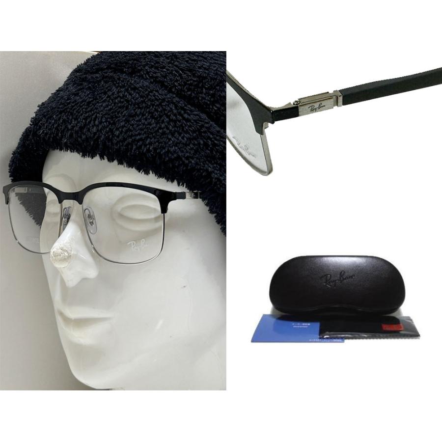 Ray-Ban 【Ray-Ban】レイバン メガネフレーム 伊達クリアレンズ加工無料 RX6518 3163 ブラック・シルバー 国内正規品 ...
